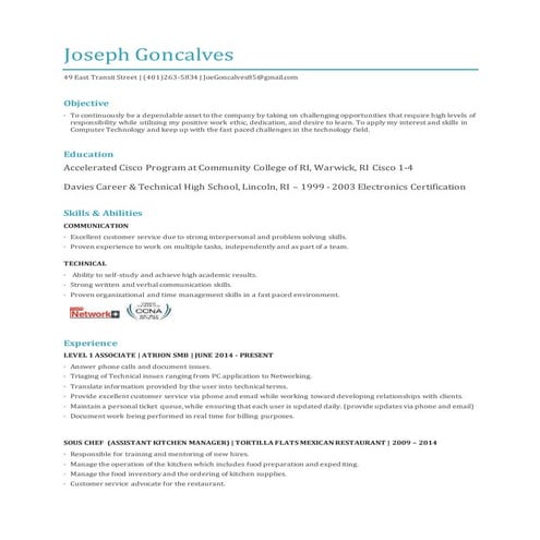 Joseph Goncalves | DOCX | Computing | Technology & Computing