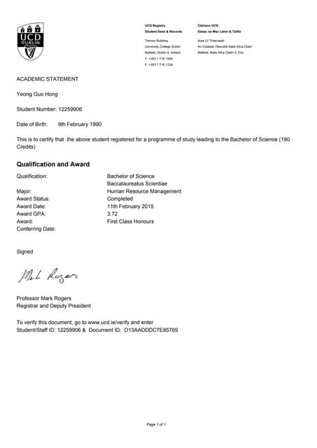 Academic Statement | PDF