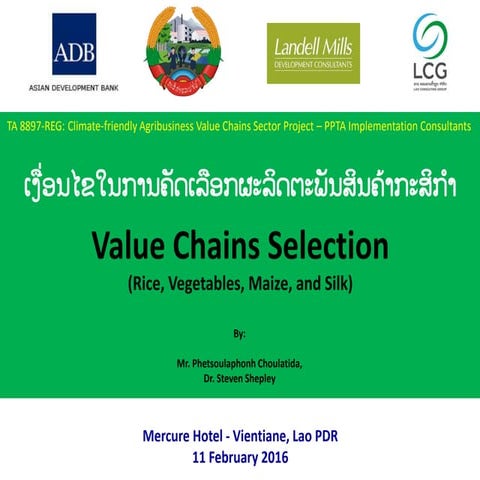 Value chains selection criteria | PPT