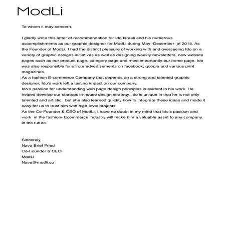 Ido Recommendation letter | PDF