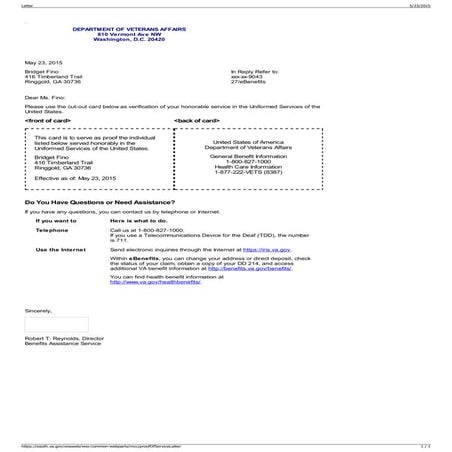 VA Compensation Disability Letter (1) | DOCX
