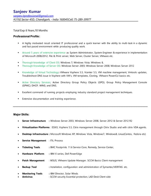 Wintel & Windows Server support Profile | DOC