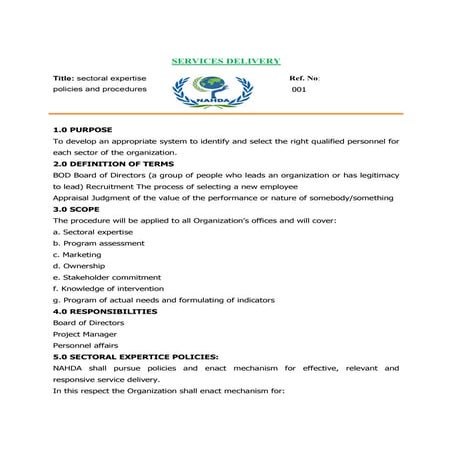 SERVICES DELIVERY | PDF