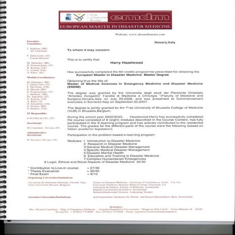 EMDM Universita Piemonte course transcript-3 | PDF