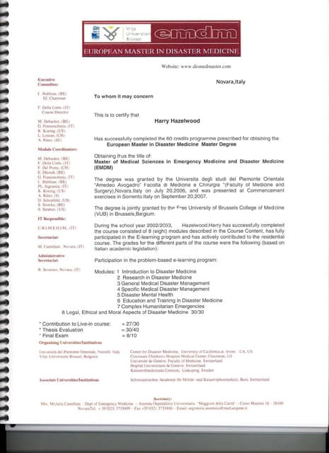 Hopkins Joint Certificate | PDF