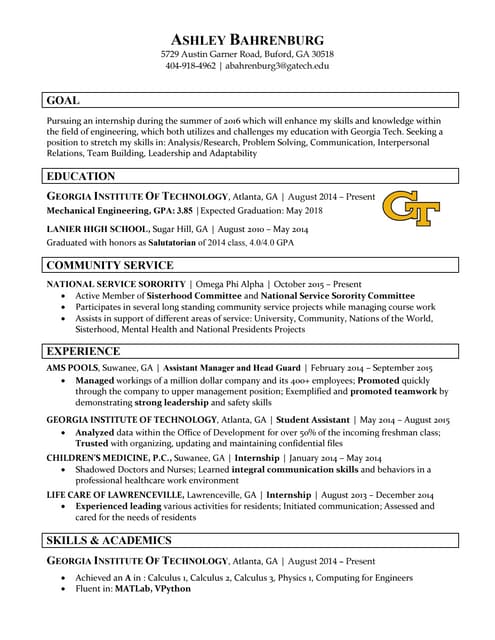 Resume for Alana Burrell | DOCX