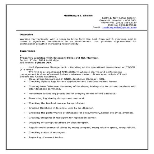 Resume_DBA | PDF