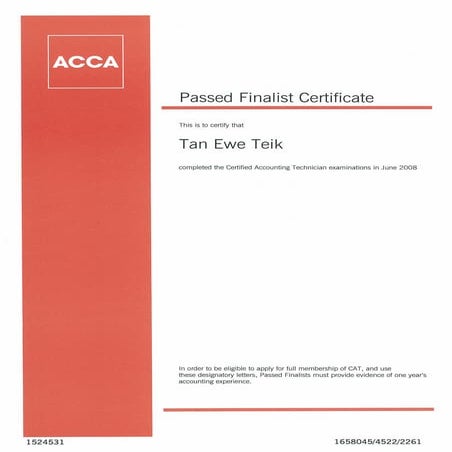 ACCA Professional Certificates