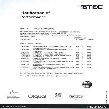 EDEXCEL BTEC level 7 PGD | PDF