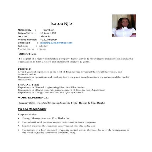 Isatou Njie Cv | DOCX