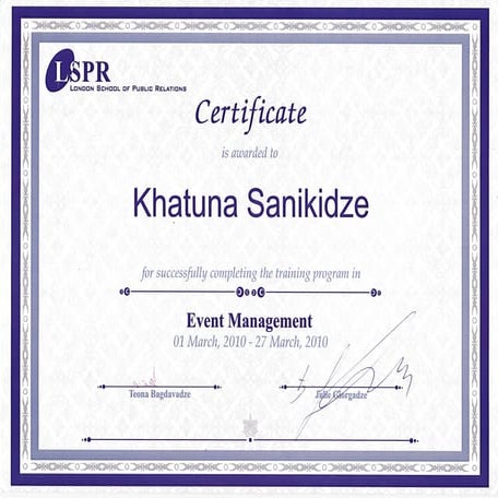 certificate event management | PDF