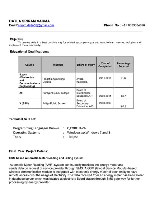 Prashanth RESUME | DOC | Technology & Computing