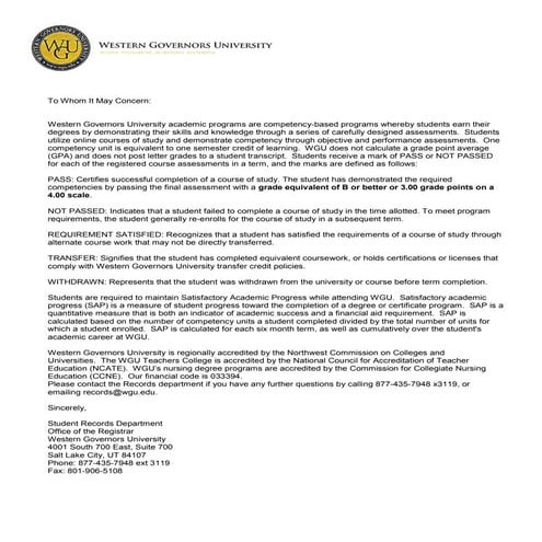 Grading Explanation Letter | PDF