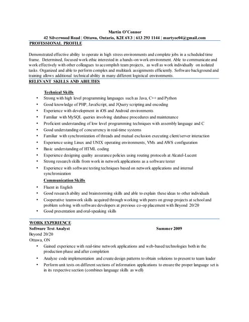Ron Thomson Resume June2011 | DOC | Desktop Publishing | Computer ...