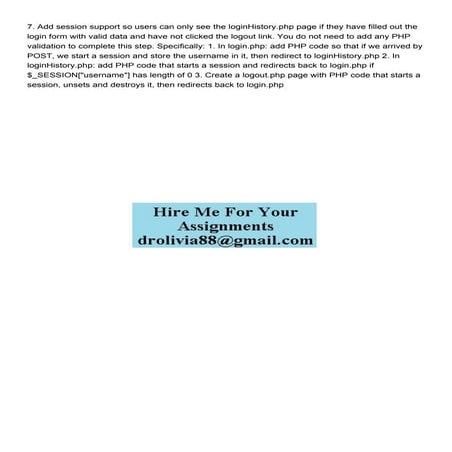 7 Add session support so users can only see the loginHistor.pdf