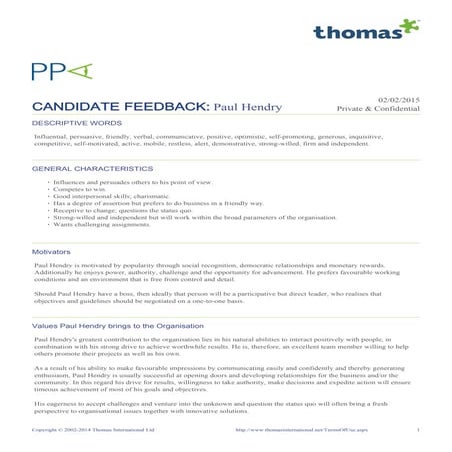 Paul Hendry PPA | PDF