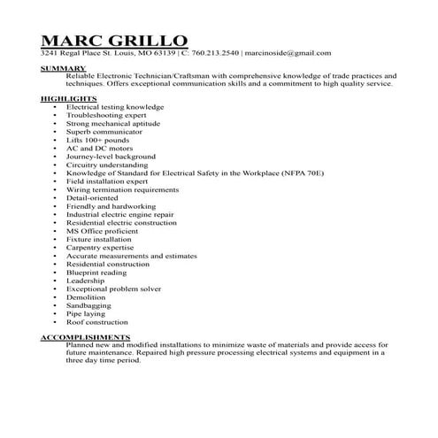 Bobby resume | DOC