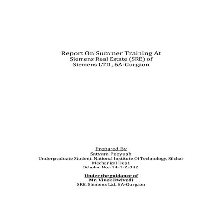 Report On Summer Training | PDF
