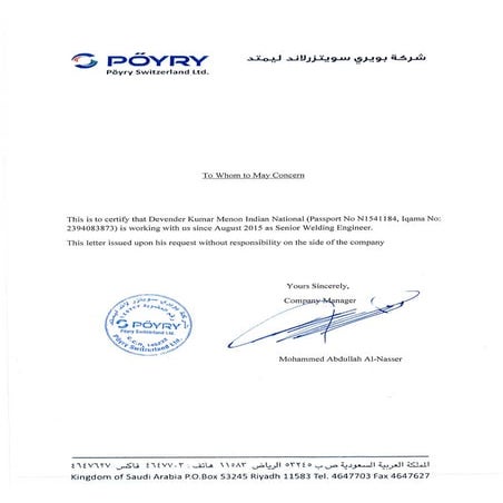 poyry cert2-04042016091739 | PDF