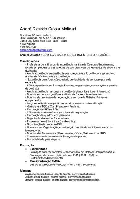 Andre Molinari presentations