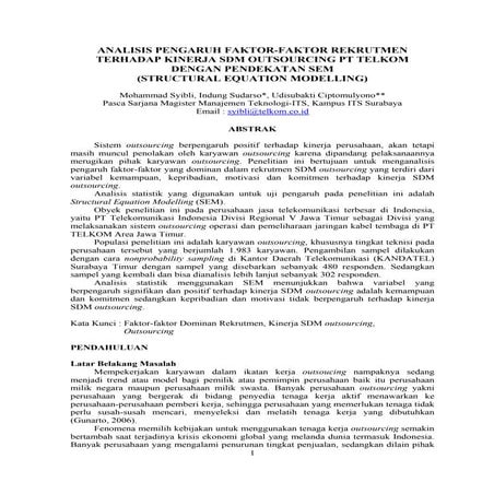 analisi pengaruh faktor faktor rekrutmen terhadap kinerja sdm ...