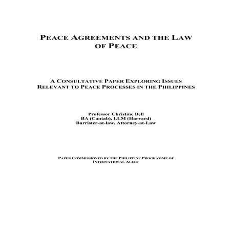 Peace Agreements and the Law of Peace | PDF