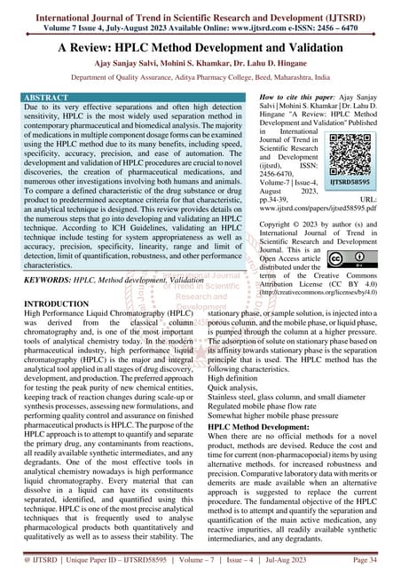HPLC method development | PPTX
