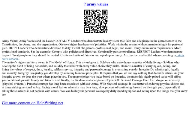 Army Values (Integrity | PPT