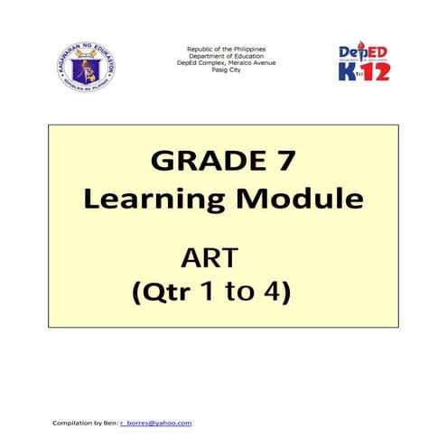 Grade 7 Learning Module in Art (Quarter 1 to 4) | PDF