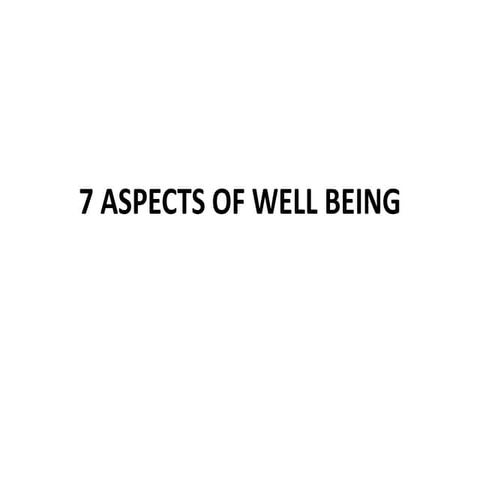 7 ASPECTS OF WELL BEING.pptx | Wellness | Healthy Living