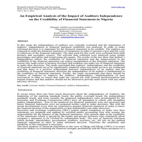 7 auditors independence --82-98 | PDF