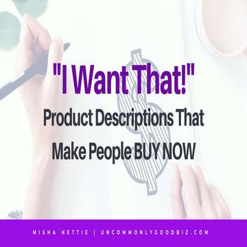 “I Want That!” How To Write E-Commerce Product Descriptions | PPTX ...