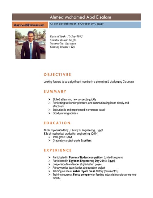 Mohamed Ahmed Fakhry CV | PDF