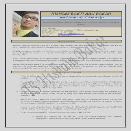 HISHAM BAKTI ABU BAKAR RESUME NOV 2016 | DOCX