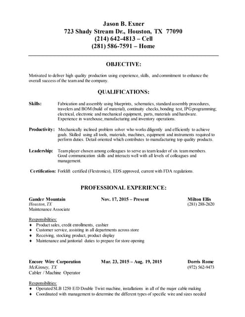 JEREMY R STRICKLAND PARTS DEPARTMENT RESUME | PDF