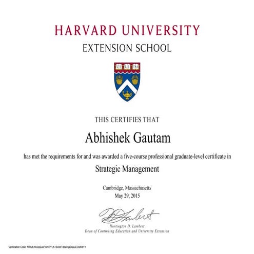 eCORNELL CERTIFICATE