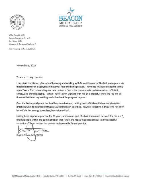 Neal Patel, MD Professional Reference Letter | PDF