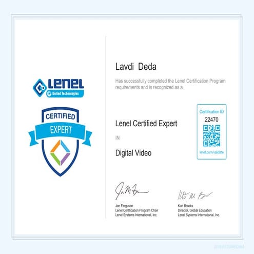Lenel Certification_video | PPT