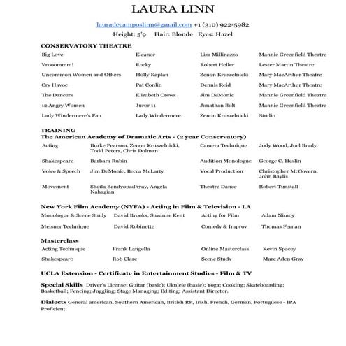 CV - Laura Linn | PDF