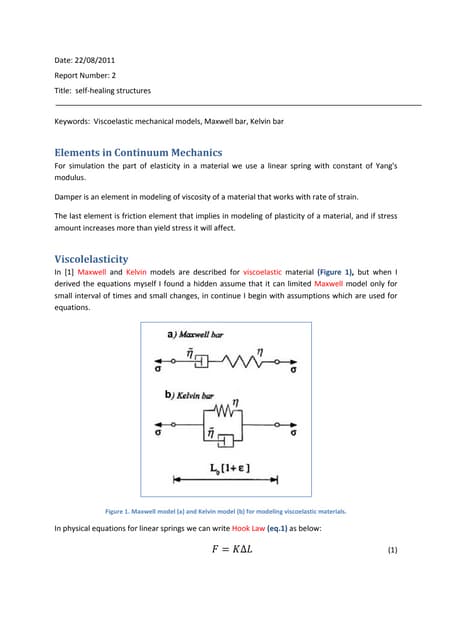 Maxwell and kelvin voight models of viscoelasticity presentation | PPTX | Physics | Science