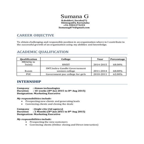 sumana resume 16 june | DOCX