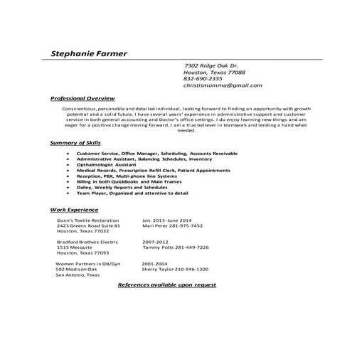 Stephanie Farmer Resume 2014 | DOCX