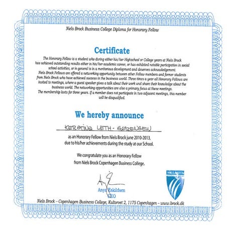 Diploma for Honorary Fellow | PDF