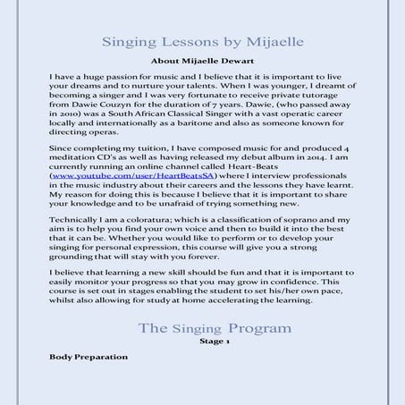 Singing Lessons | DOCX