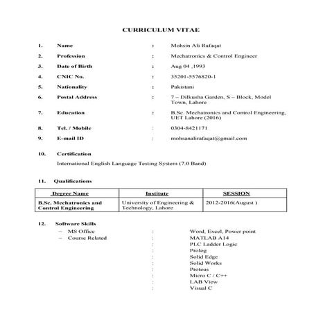 CV-Engr Asad Ali | PDF