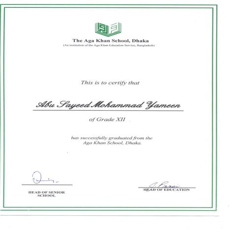 SCHOOL GRADUATION CERTIFICATE0001 | PDF