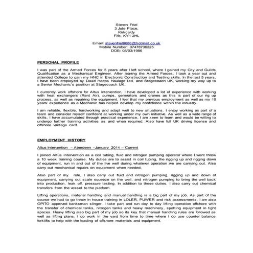 Steven friel cv | PDF