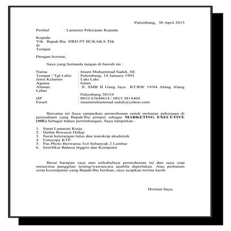 contoh lamaran -imam | DOC