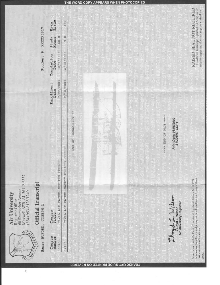 Air University Transcript