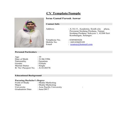 CV Template - Copy - Copy | PDF